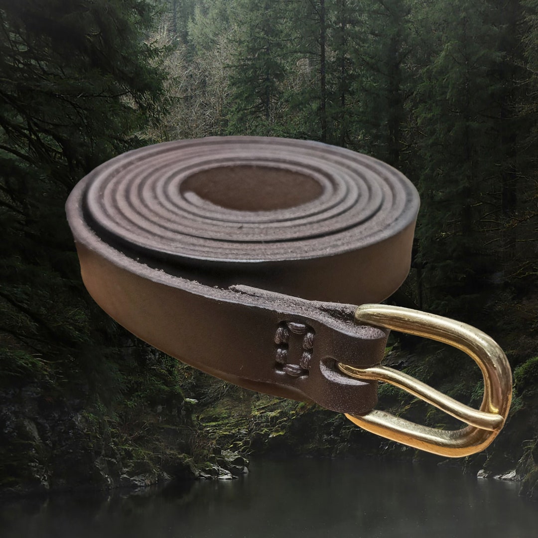 Long Leather Baldric With Brass Buckle - Etsy