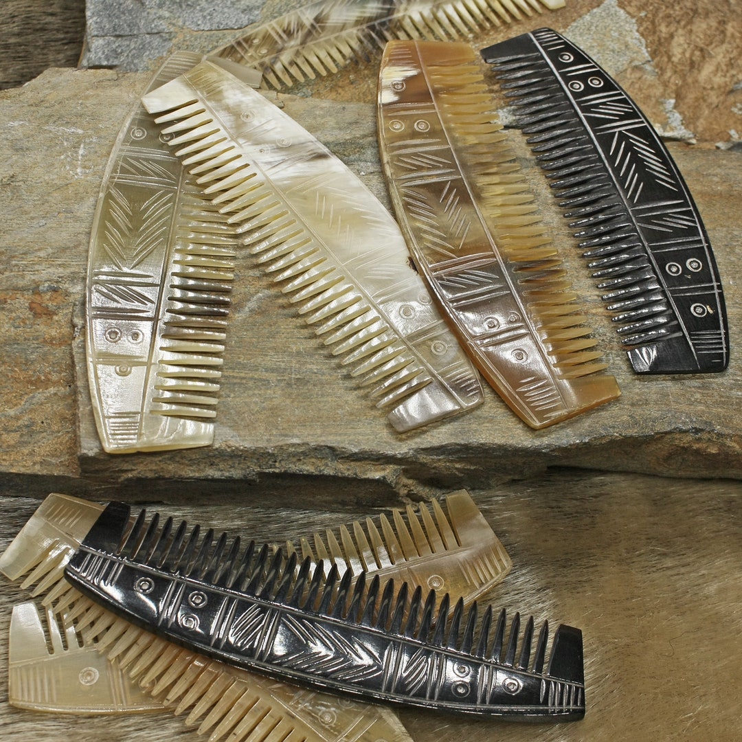 Decorated Horn Viking Comb - Etsy