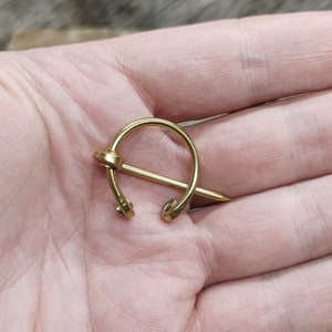 Viking-inspired Brass Fibula: Versatile Cloak Pin, Penannular Brooch ...
