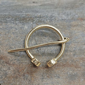 Viking-inspired Brass Fibula: Versatile Cloak Pin, Penannular Brooch ...
