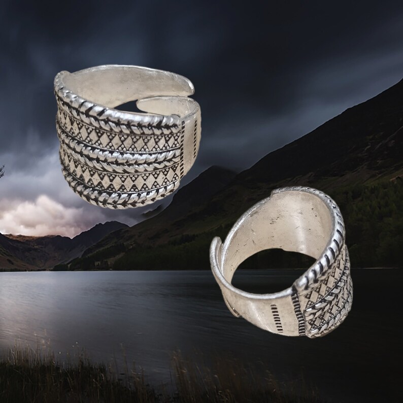 Decorated Silver Replica Viking Ring - Etsy