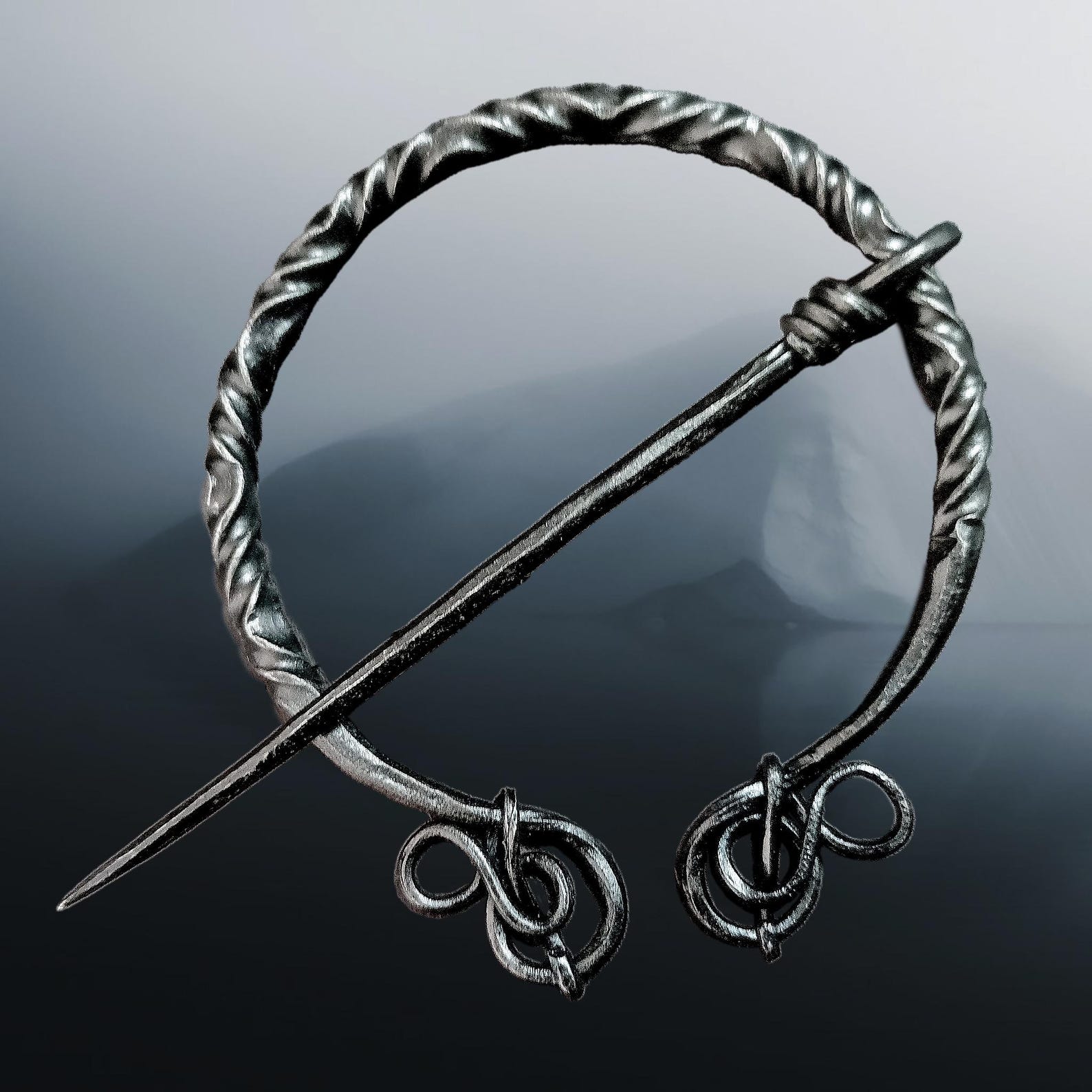 Large Decorated Iron Cloak Pin From Birka - Etsy
