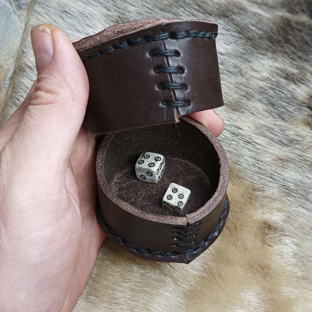 Handmade Viking Dice Game: Leather Shaker & Bone Dice Replica - Etsy