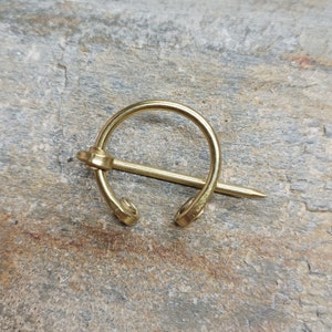 Viking-inspired Brass Fibula: Versatile Cloak Pin, Penannular Brooch ...