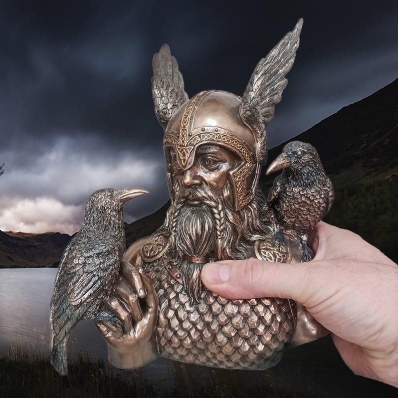 Large Resin Odin Bust Statue - Norse God Mythology - Etsy