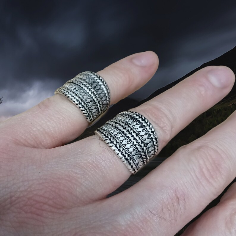 Decorated Silver Replica Viking Ring - Etsy