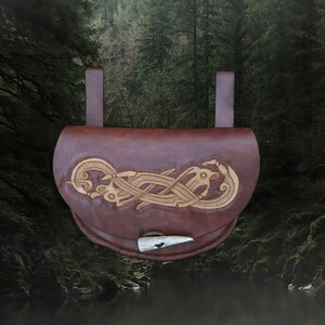 Handcrafted Turned Leather Viking Belt Pouch - Customisable Viking ...