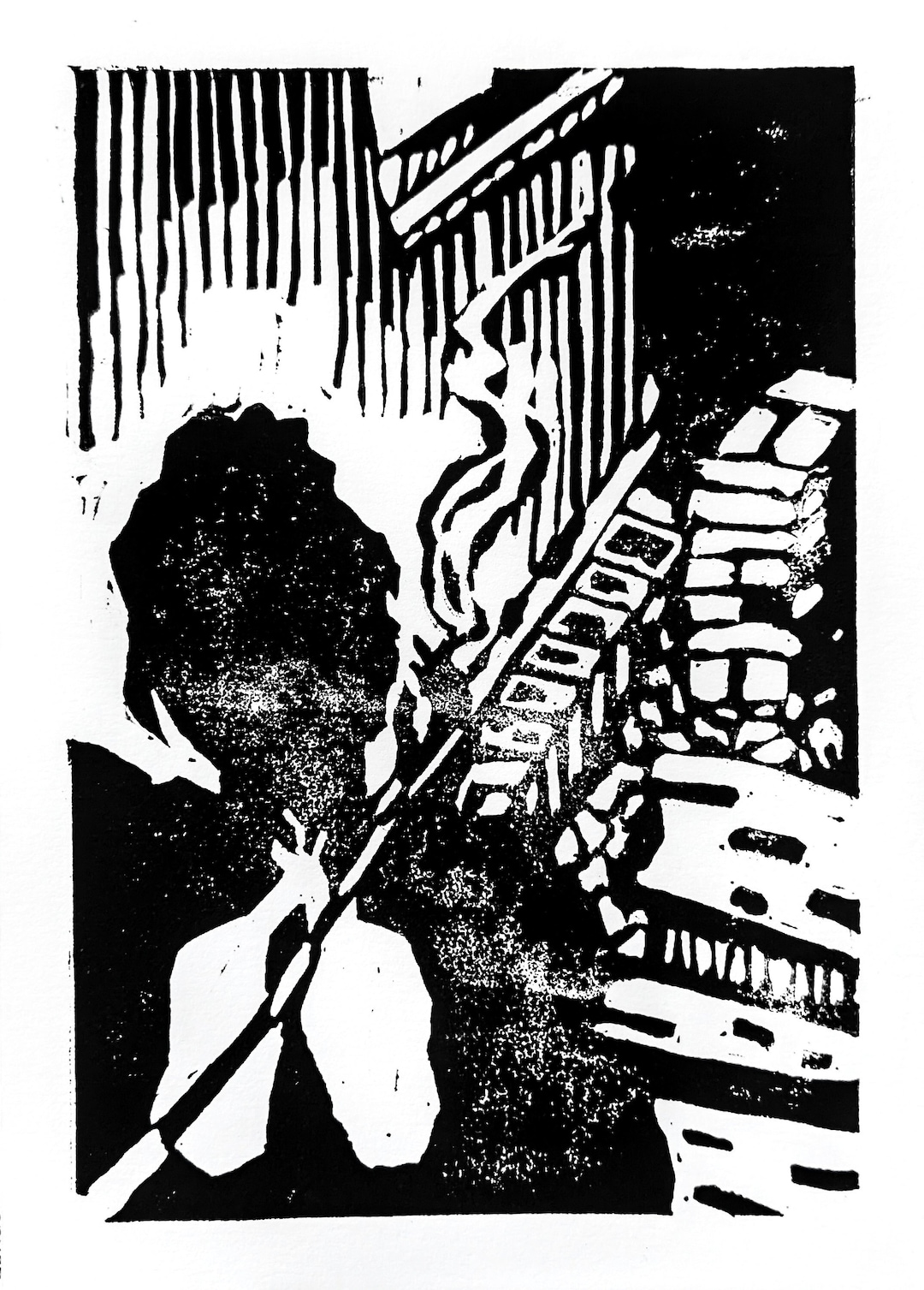 Smoker's Lungs II Handmade Lino Print - Etsy