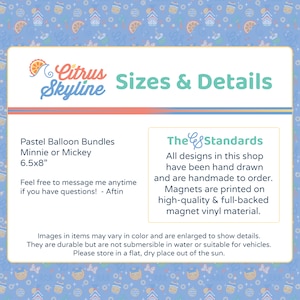 Birthday Balloons Cruise Magnets in Mickey or Minnie Shapes, Pretty ...