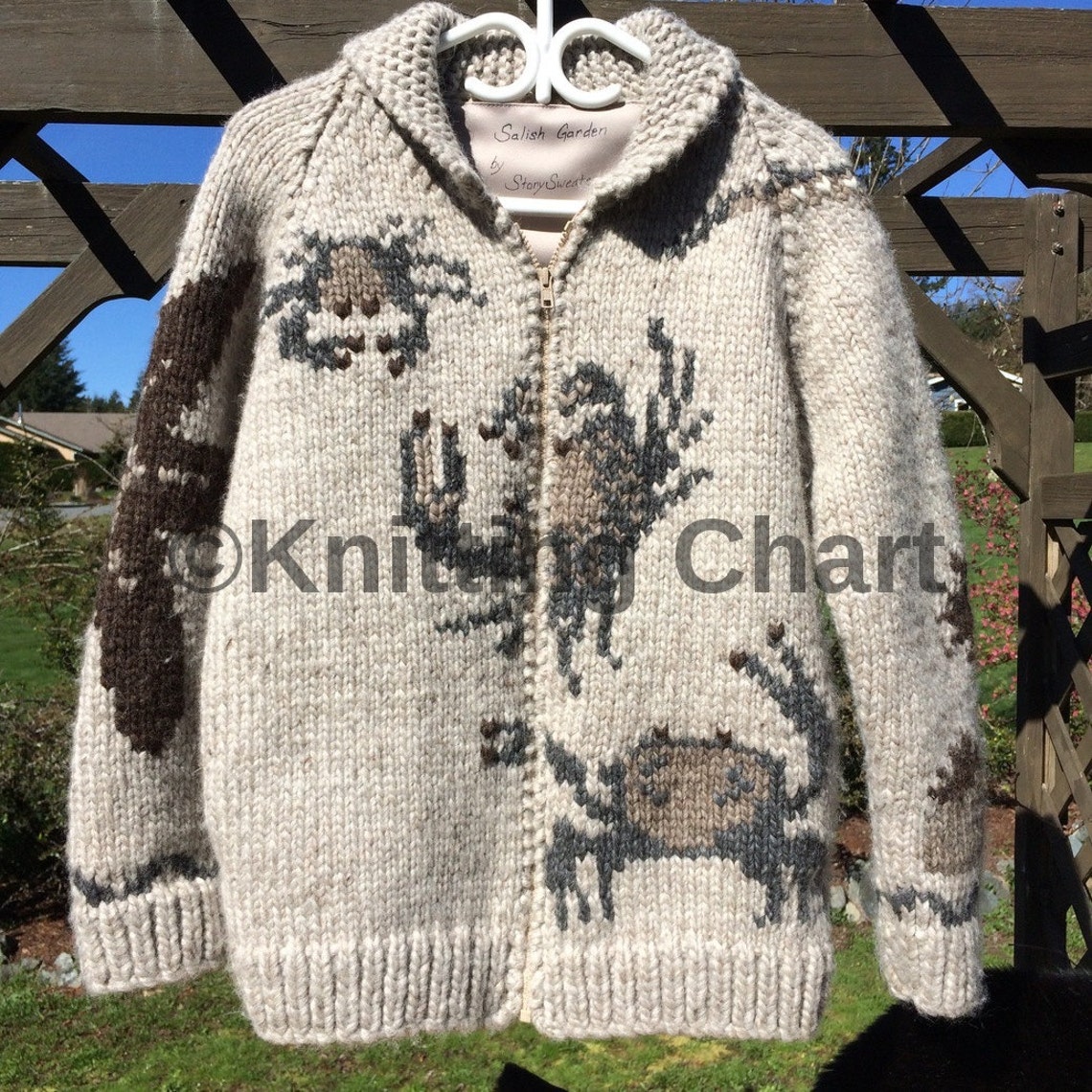 Knitting Pattern for Salish Garden Octopus Sweater Small and Medium - Etsy