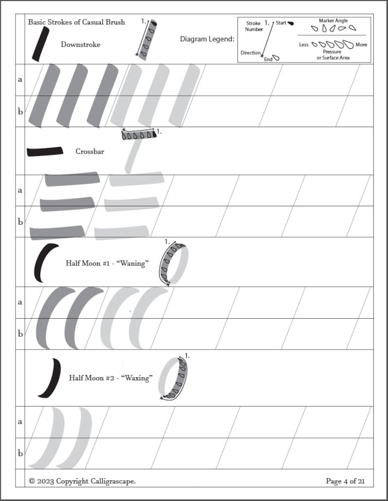 Master Class Casual Brush Practice Sheets - Etsy