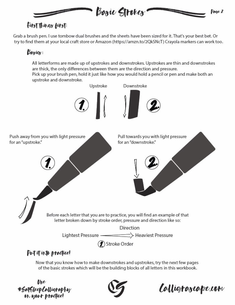 Master Class Modern Brush Practice Sheets: From Individual | Etsy