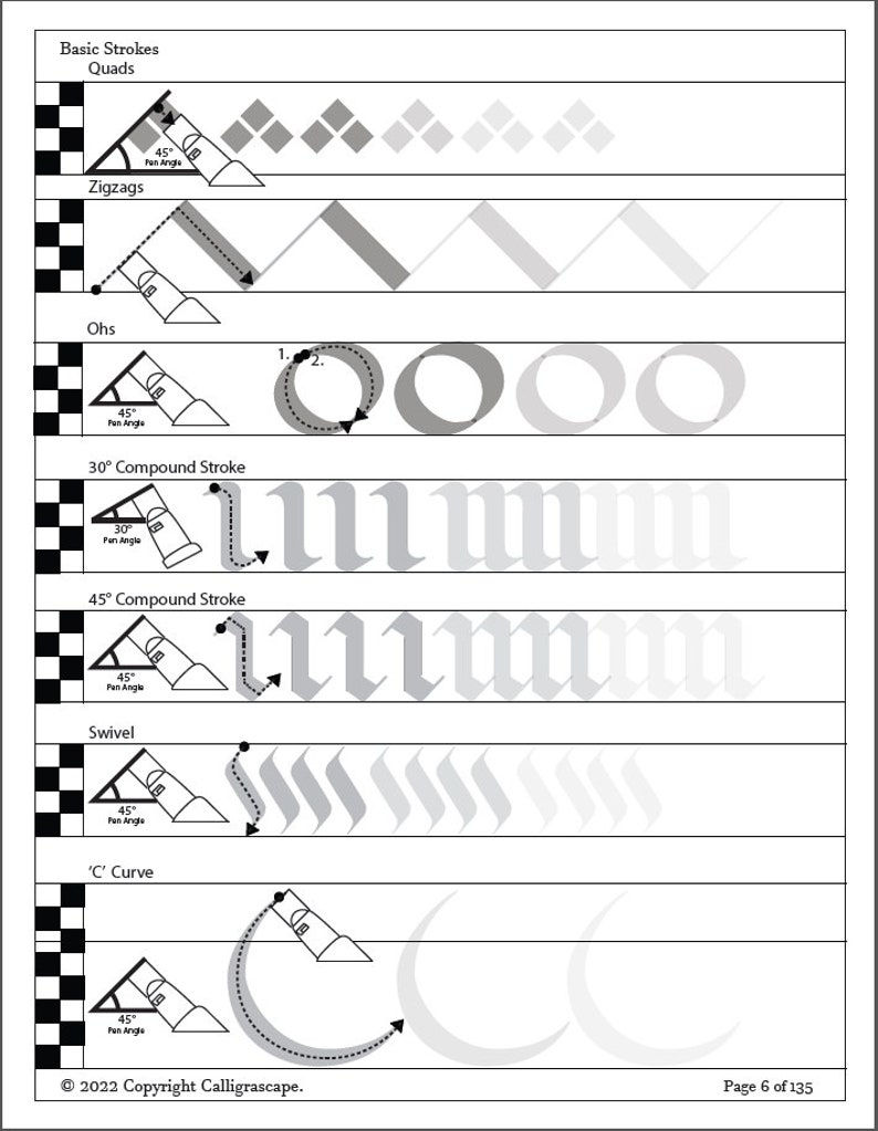 Blackletter Calligraphy Practice Sheets: 8 Script Workbook (PDF) - Etsy
