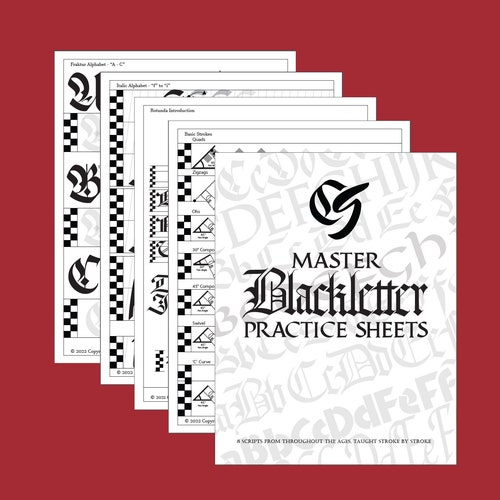 Master Textura Calligraphy Practice Sheets Blackletter / - Etsy