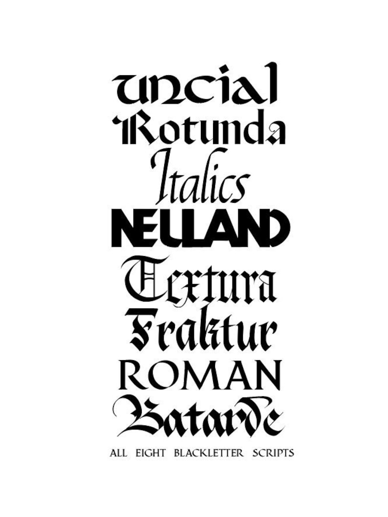 Master Blackletter Calligraphy Practice Sheets 8 Scripts - Etsy Canada