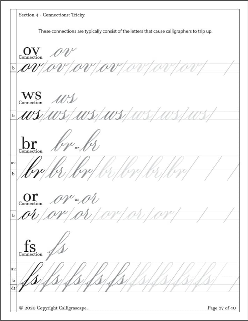Master Class Copperplate Practice Sheets: From Basic Strokes to ...