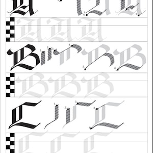 Master Rotunda Calligraphy Practice Sheets - Blackletter / Broad Edge ...
