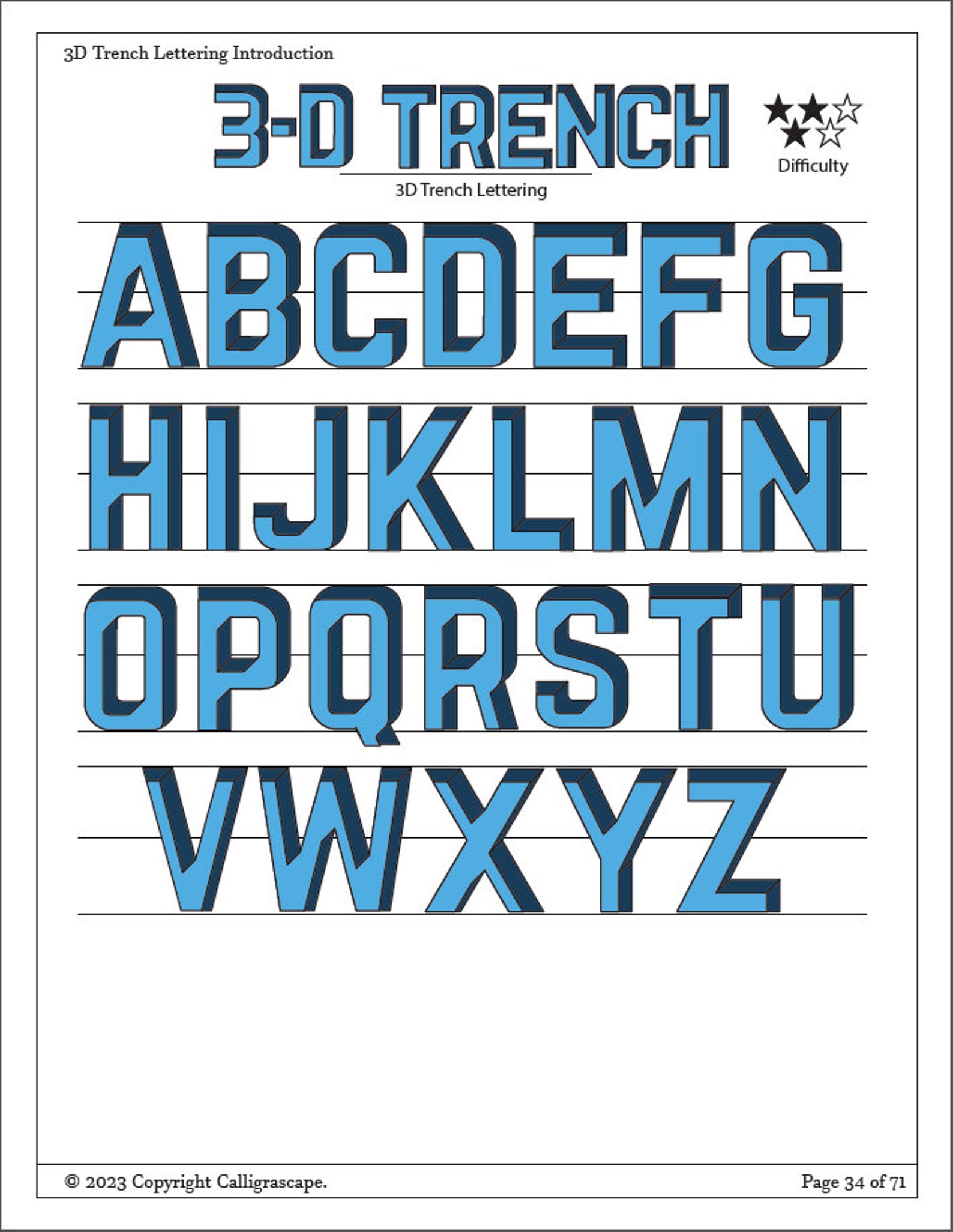 Master Class 3D Lettering Practice Sheets: 2D & 3D Handlettering, With ...