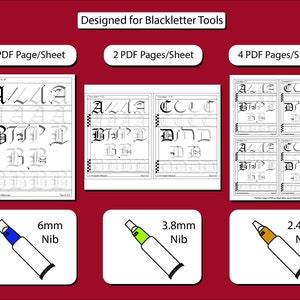 Master Fraktur Calligraphy Practice Sheets - Blackletter / Broad Edge ...