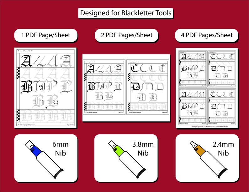 Blackletter Calligraphy Practice Sheets: 8 Script Workbook (PDF) - Etsy
