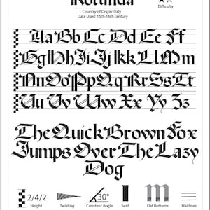 Master Blackletter Calligraphy Practice Sheets - 8 Scripts (textura ...