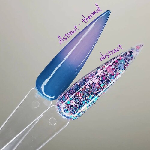 Azul Noir. Teal Flakey Thermal. Nail Dip Powder. Thermal Dip. - Etsy