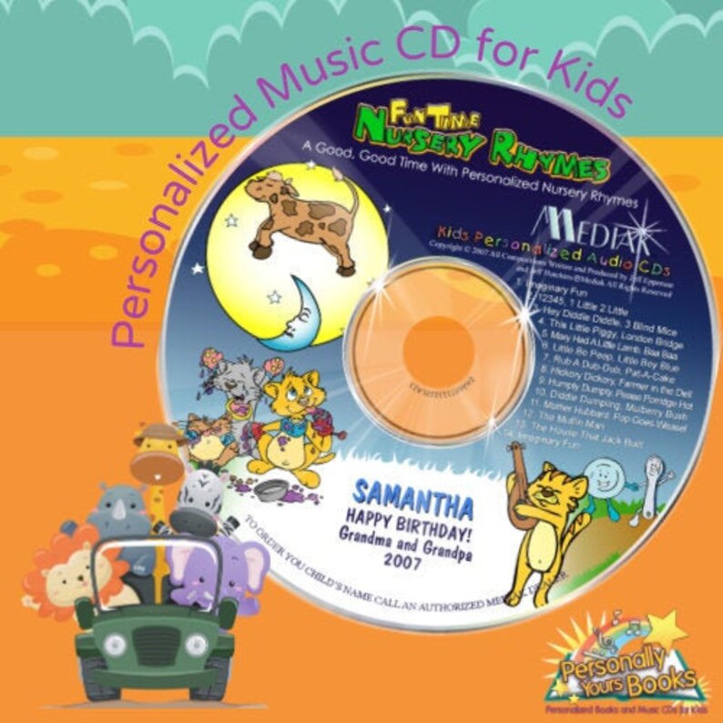 Personalized Kids Music CD Fun Time Nursery Rhymes - Etsy