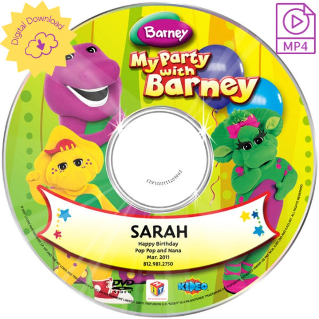 My Party With Barney Photo Personalized MP4 for Kids - Etsy Sweden
