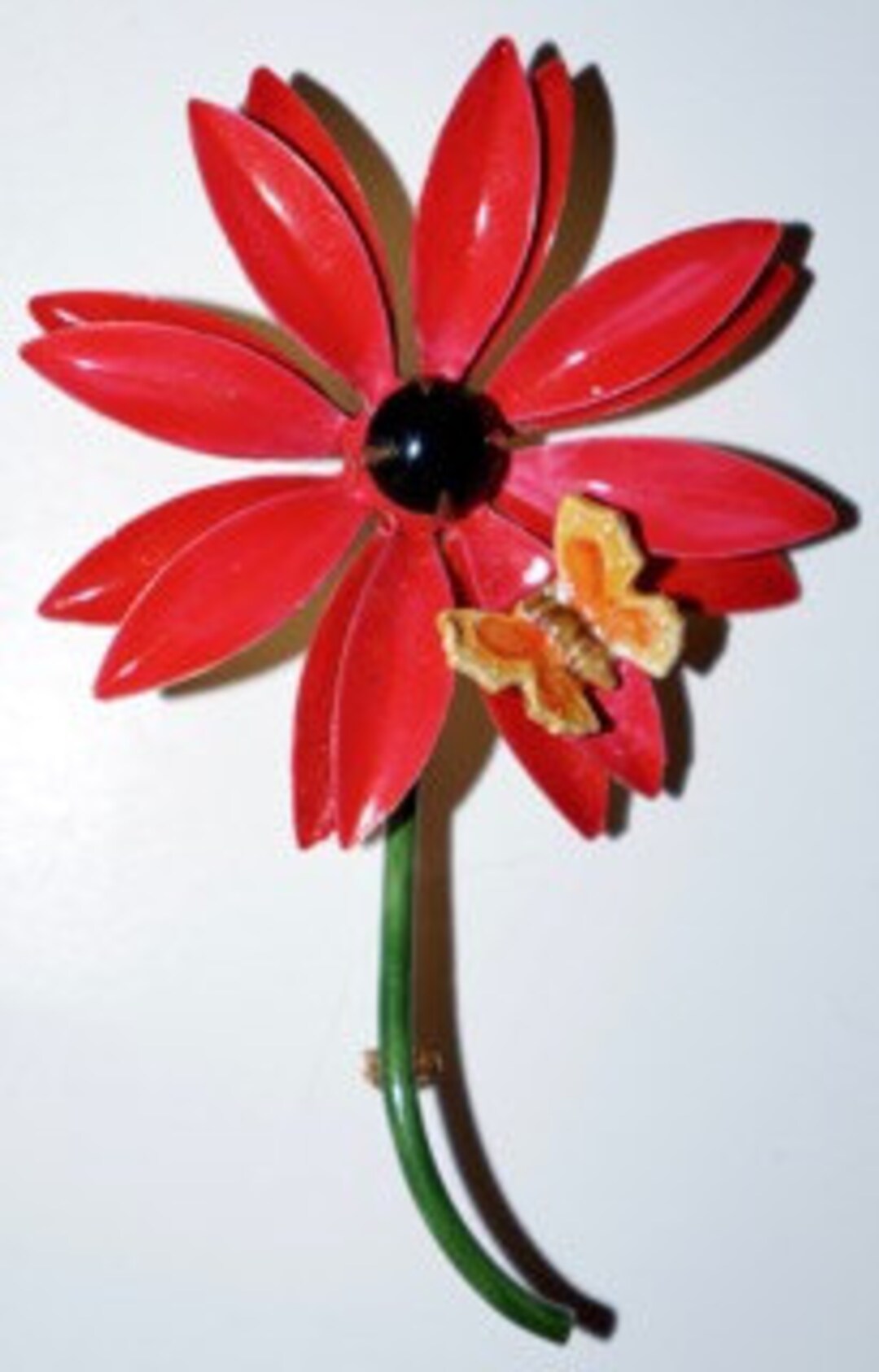 ORIGINAL BY ROBERT Vintage Orange and Black Flower With Small Butterfly ...