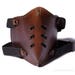 Leather Mask FLAT 70 DARK Brown/motorcycle Mask/ Leather Mask/cafe ...