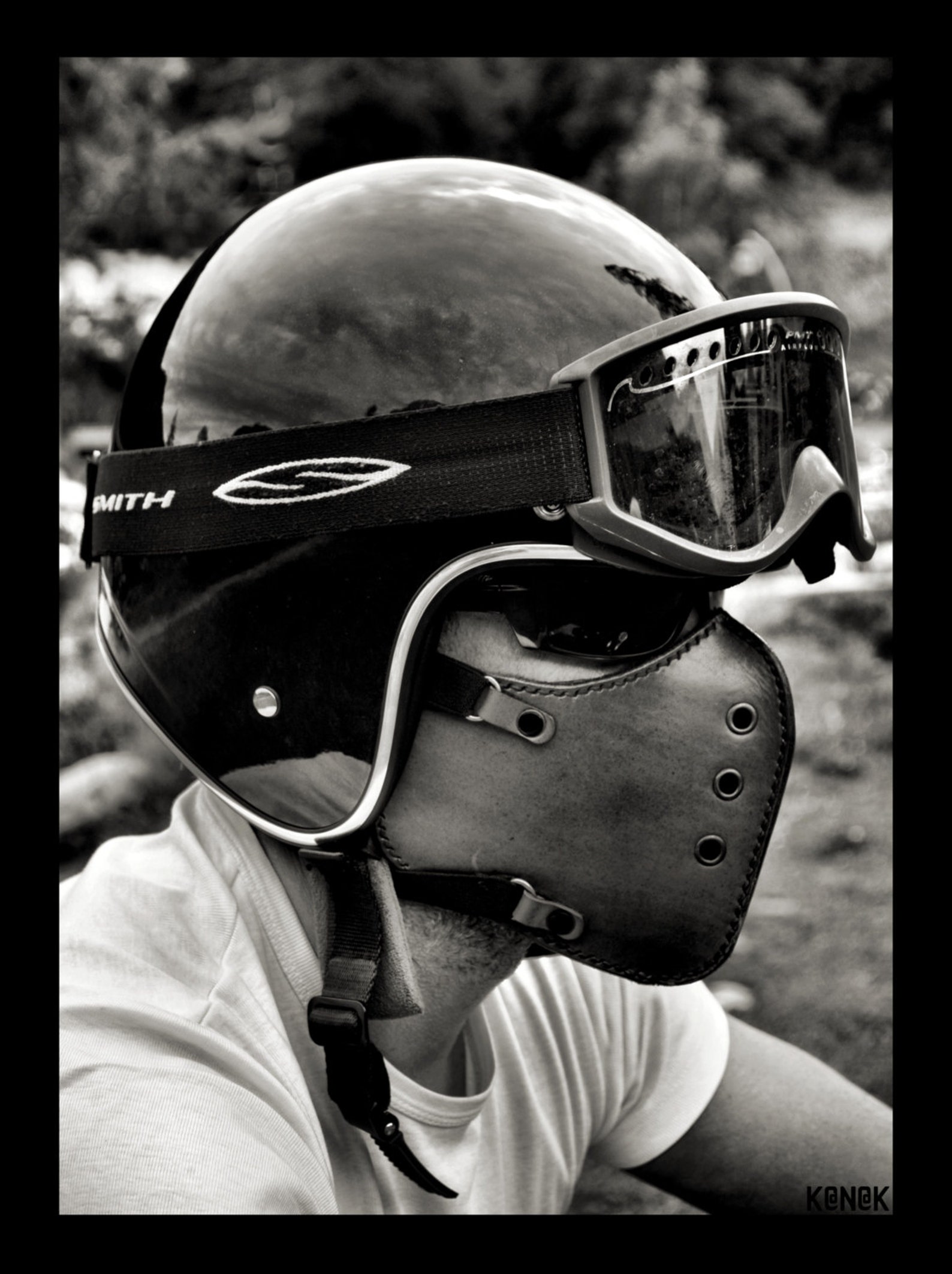 Masque Moto Classic Brown/motorcycle Mask/ Leather Mask/cafe - Etsy