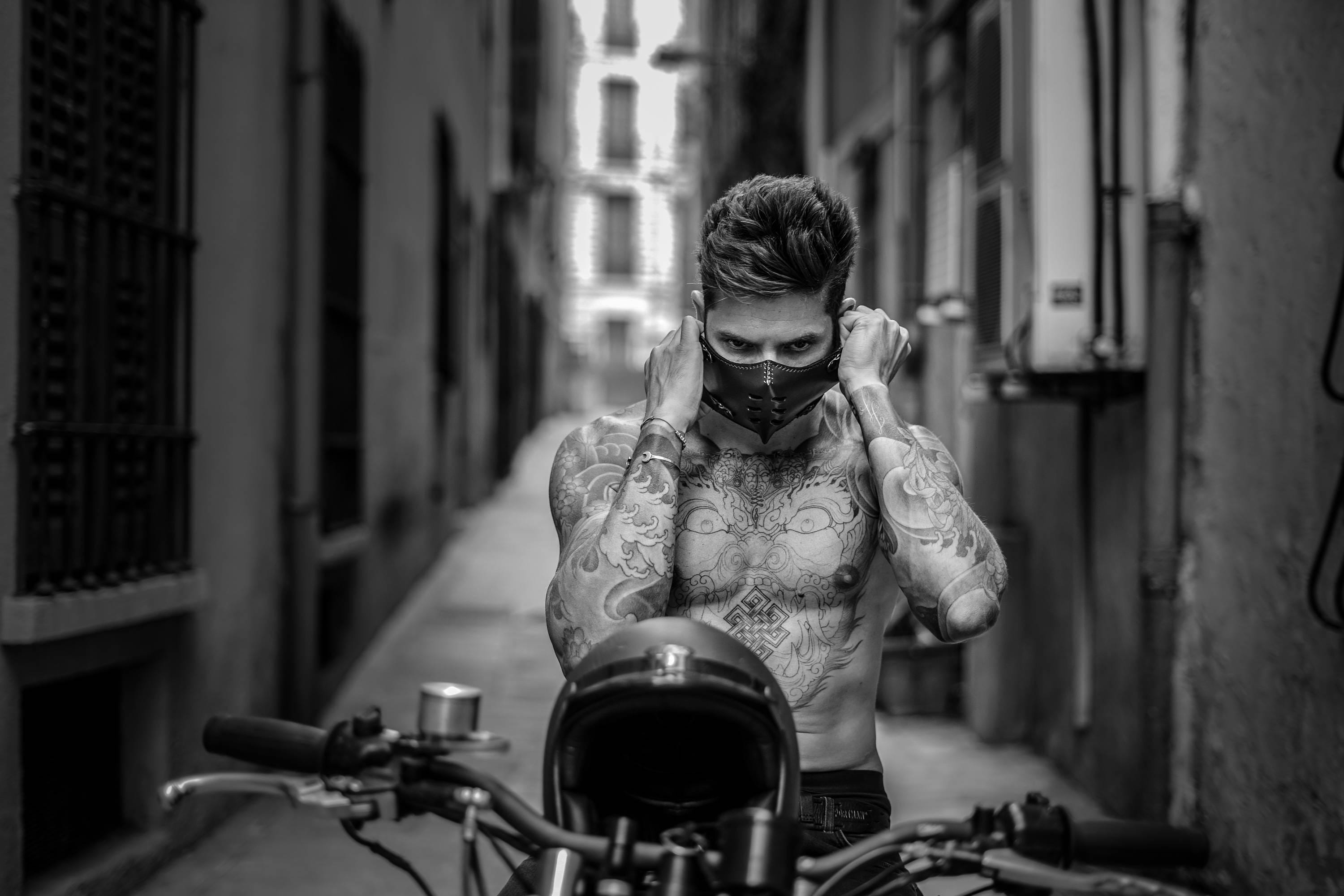 Biker Mask FLAT 70 Black/motorcycle Mask/ Leather Mask/cafe Racer Mask ...