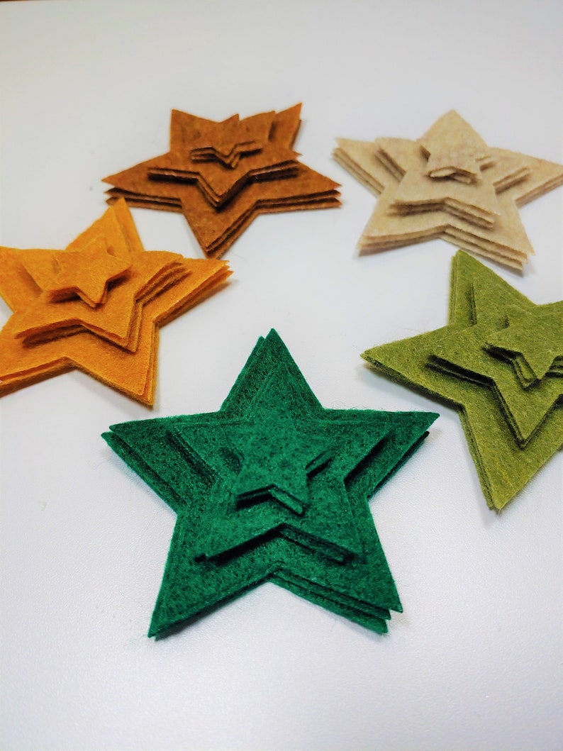 45 Die Cut Stars, Felt Stars, Shapes for Crafting and Sewing, Star ...
