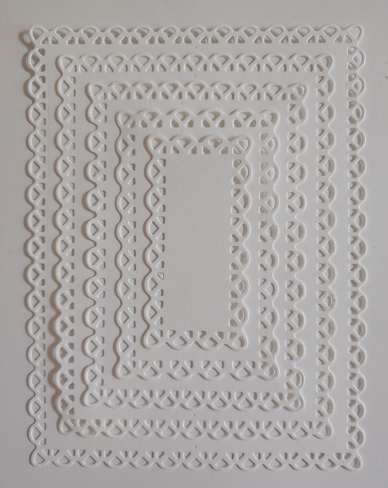 Lace Edge Cardstock Frames: Nesting Die Cut Rectangles, Scrapbooking (5 Piece) - Etsy