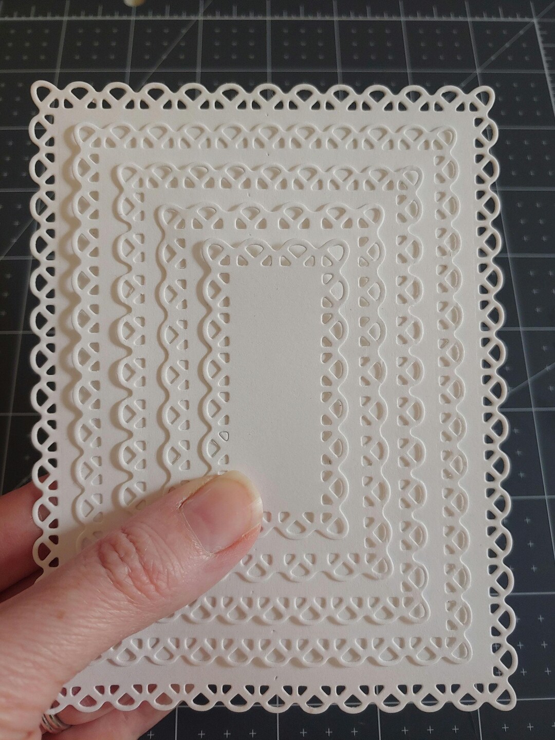 Lace Edge Cardstock Frames: Nesting Die Cut Rectangles, Scrapbooking (5 ...