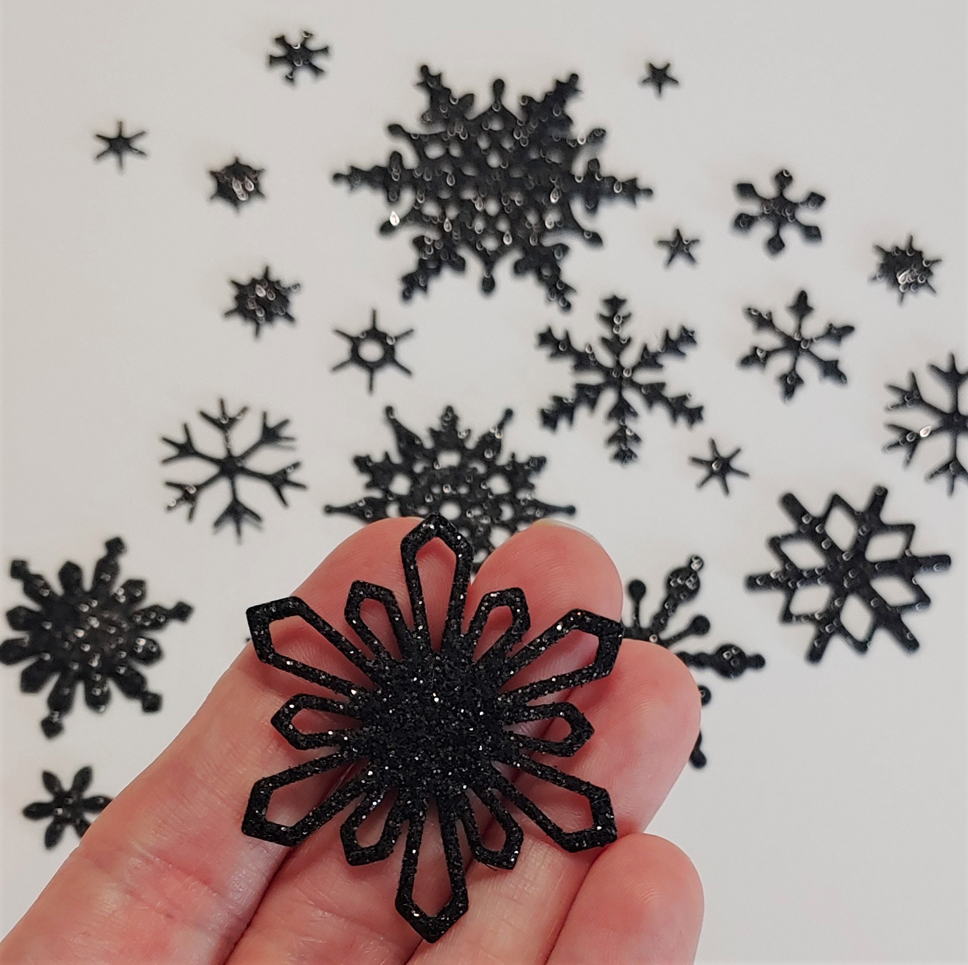 25 Glitter Foam Snowflake Die Cuts: Winter Crafts & Scrapbook ...
