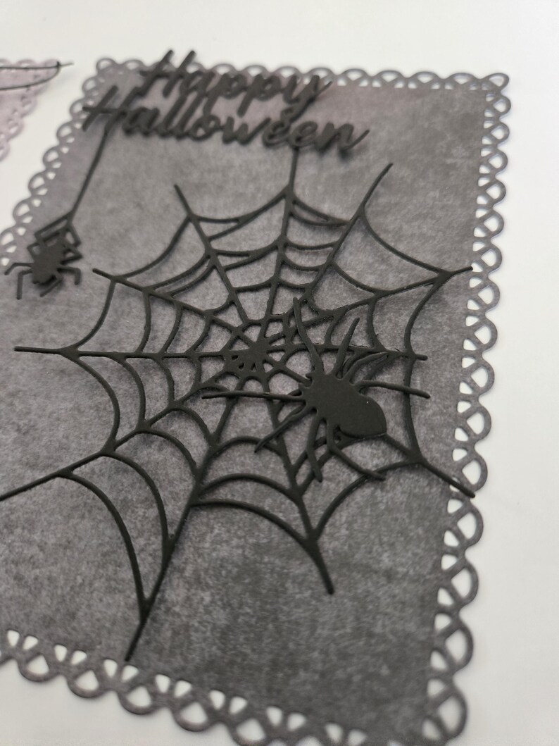 Spider & Web Die Cuts: Halloween Scrapbook Appliques (10 Piece) - Etsy