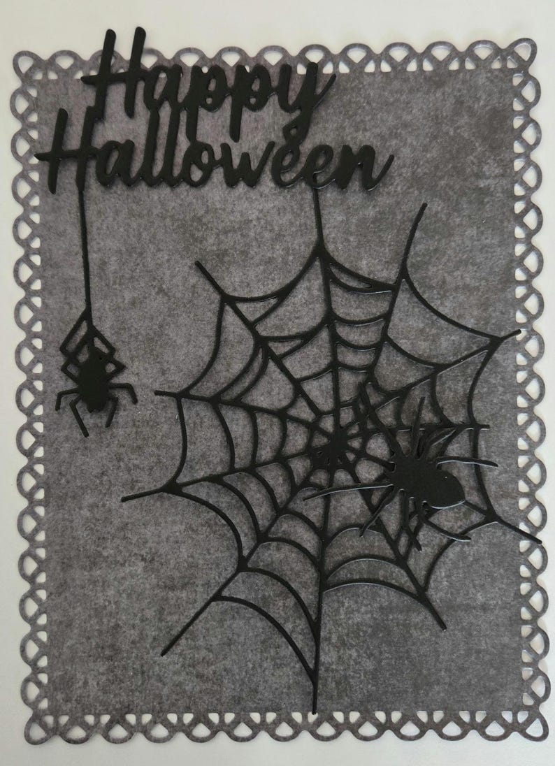 Spider & Web Die Cuts: Halloween Scrapbook Appliques (10 Piece) - Etsy