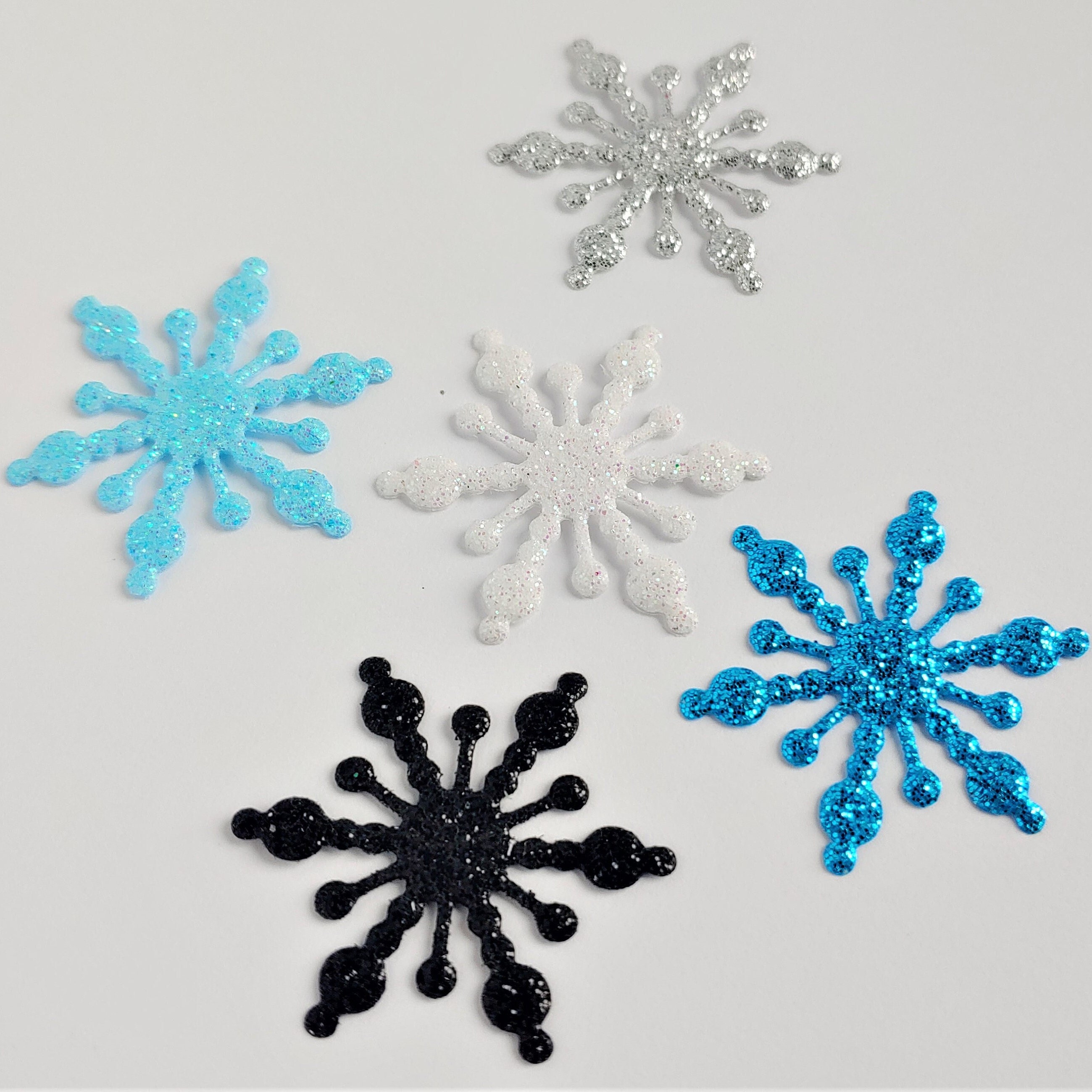 25 Glitter Foam Snowflake Die Cuts: Winter Crafts & Scrapbook ...