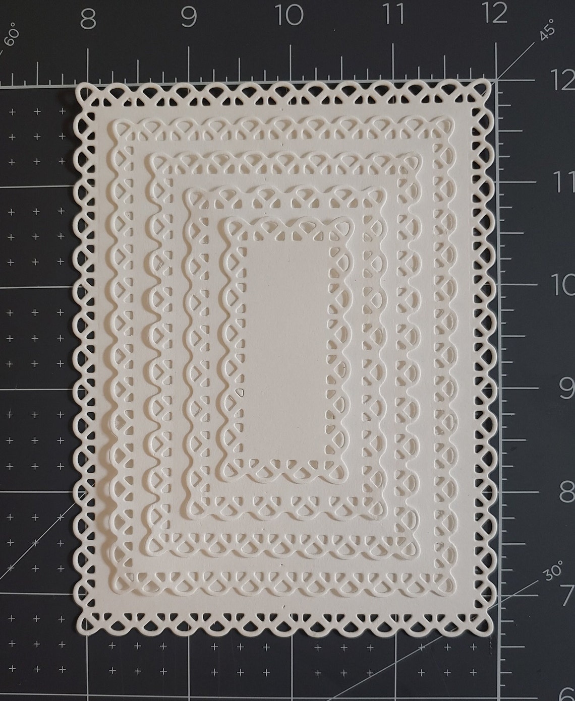 Lace Edge Cardstock Frames: Nesting Die Cut Rectangles, Scrapbooking (5 ...