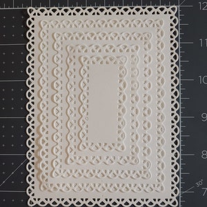 Lace Edge Cardstock Frames: Nesting Die Cut Rectangles, Scrapbooking (5 Piece) - Etsy