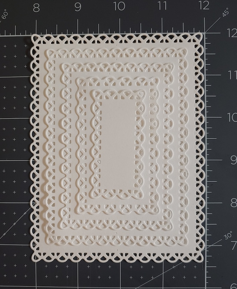 Lace Edge Cardstock Frames: Nesting Die Cut Rectangles, Scrapbooking (5 Piece) - Etsy