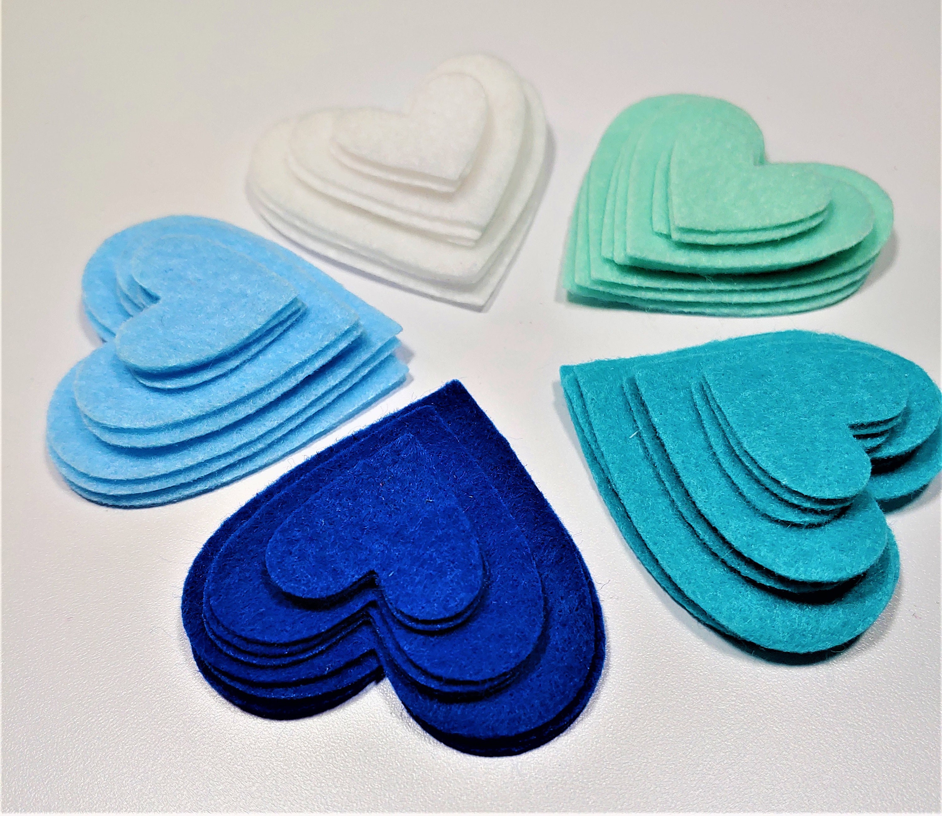 45 Felt Heart Die Cuts: Applique Shapes for Crafting - Etsy