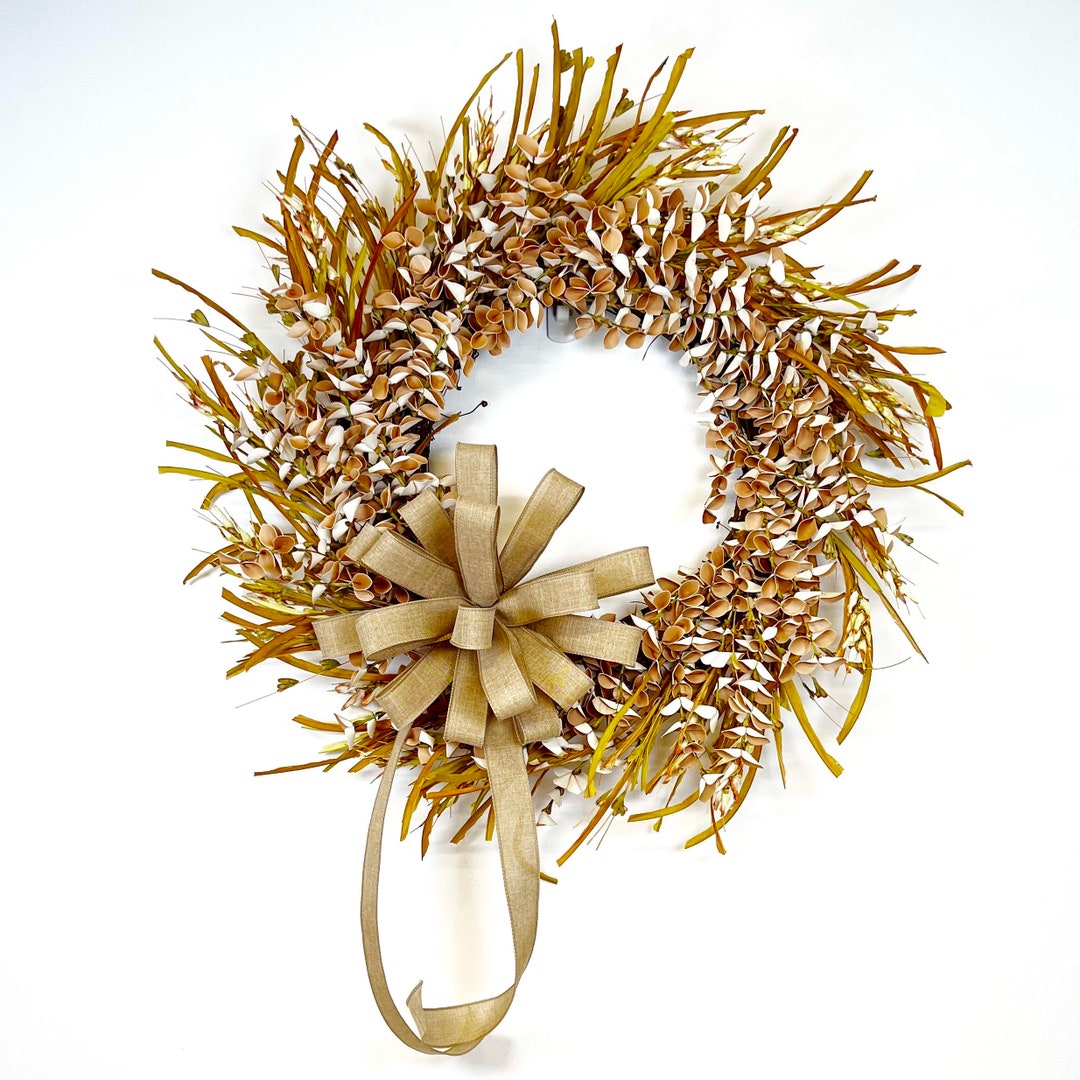Tan Neutral Eva Bush Wreath Everyday Wreath - Etsy