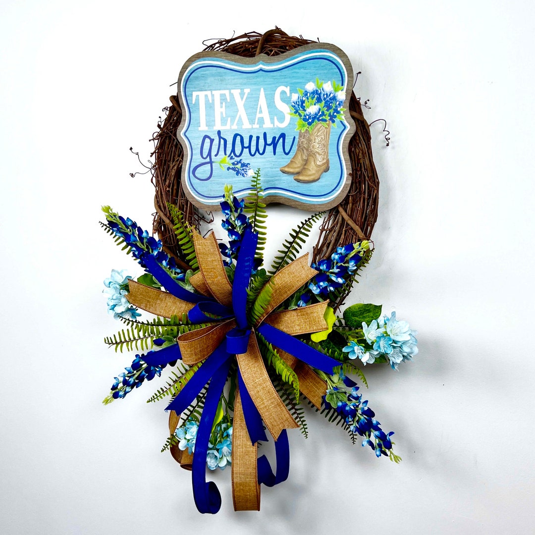 Bluebonnet Texas Floral Wreath - Etsy