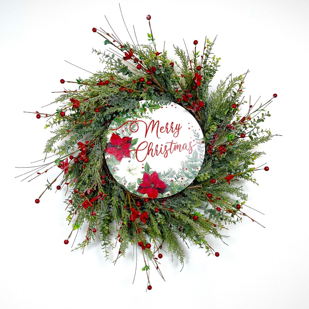 Merry Christmas Wreath - Etsy