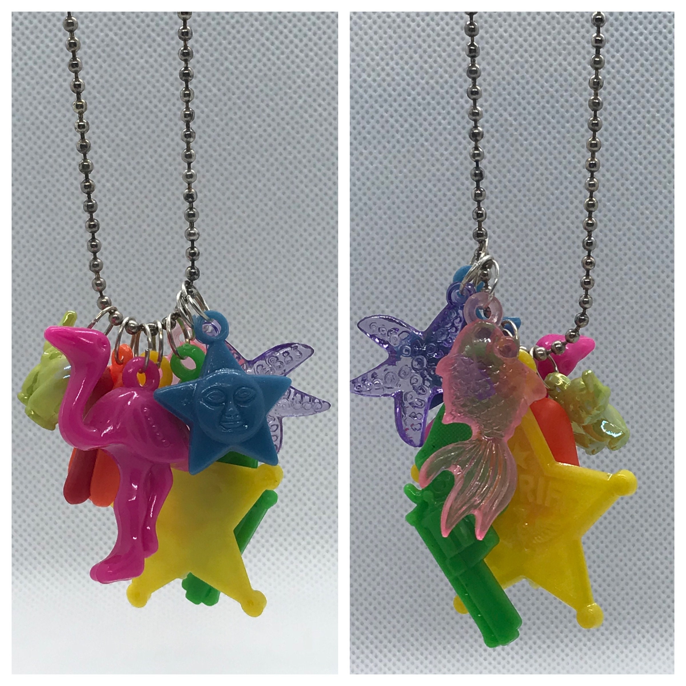 Fun Colorful Plastic Charms Necklace - Etsy