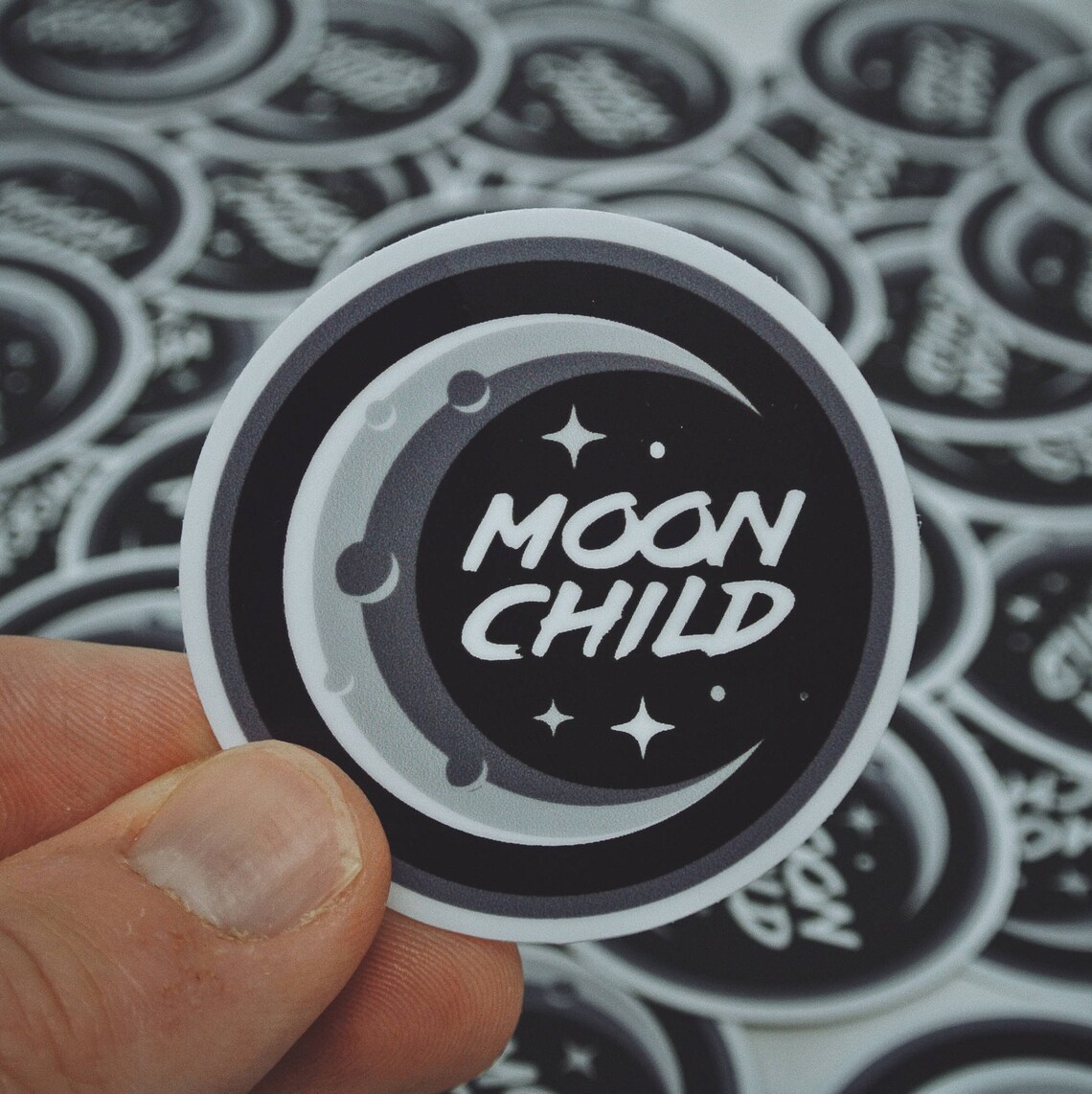 Moon Child Sticker - 2" Durable Vinyl Sticker - Weather Resistant ...