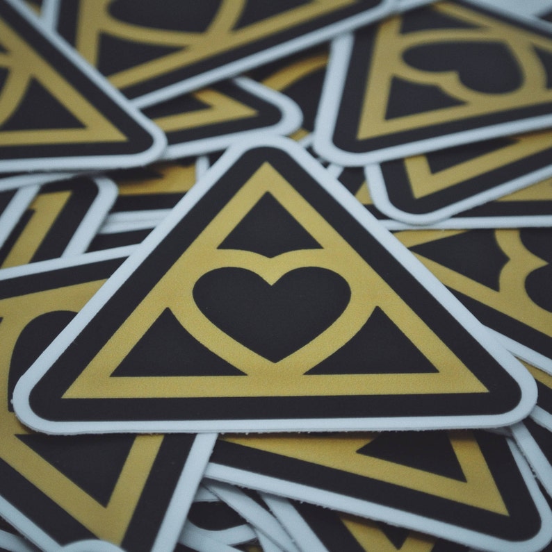 Heart Triangle Sticker 2 Durable Vinyl Sticker | Etsy