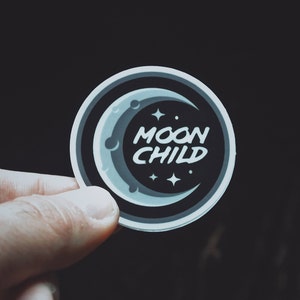 Moon Child Sticker - 2" Durable Vinyl Sticker - Weather Resistant ...